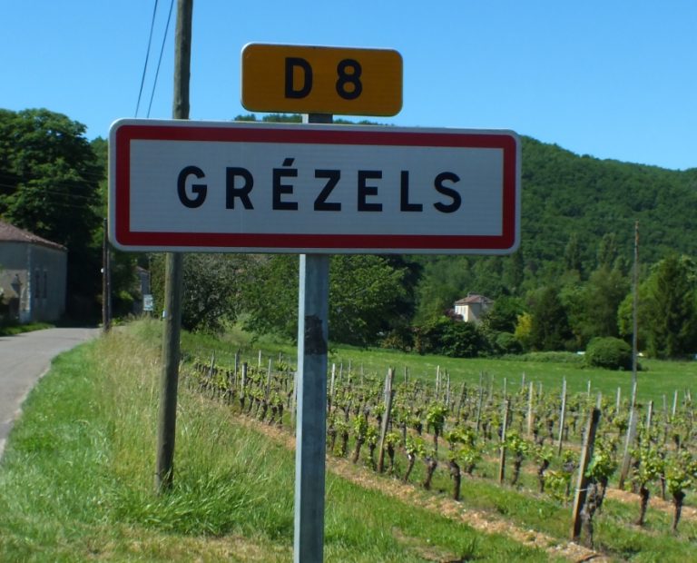 Communes – Grézels – – Panneau du village de Grézels – Lot-46.com